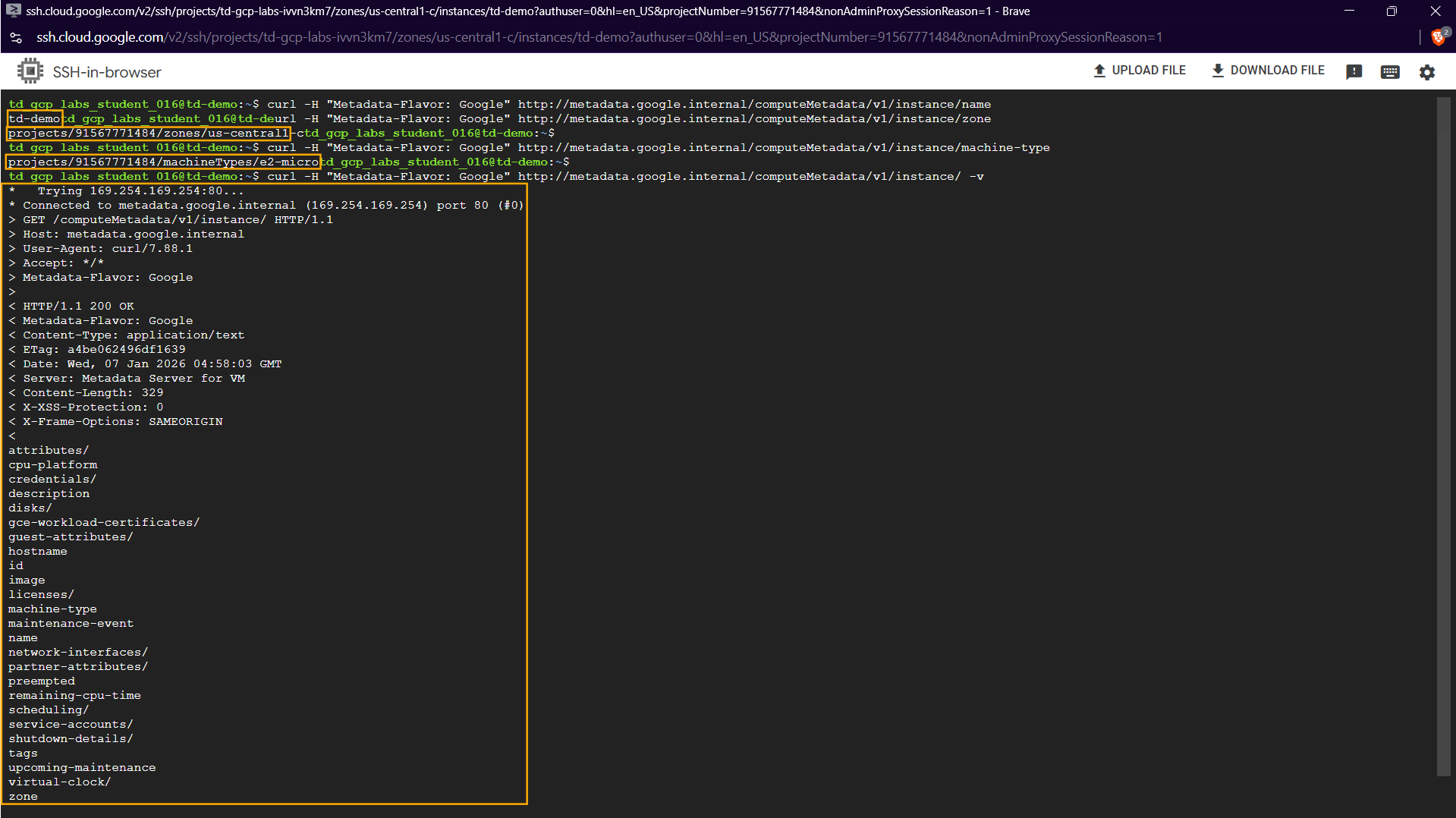Guided Lab: Exploring Instance Metadata in Google Cloud - Tutorials Dojo